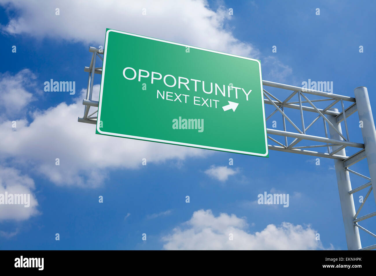 Opportunity - 3D Highway Exit Sign Stock Photo - Alamy