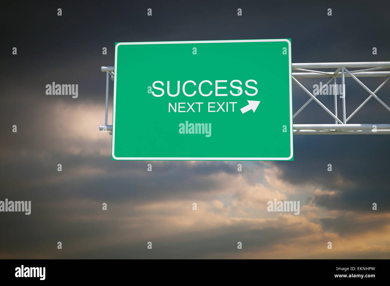 Success - 3D Highway Exit Sign Stock Photo - Alamy