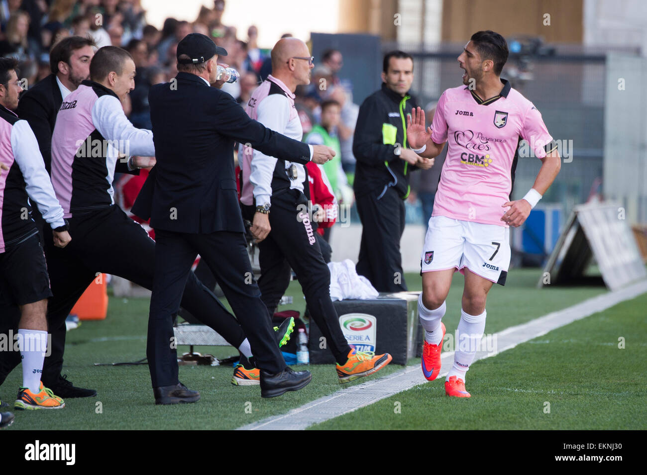 Udine, Italy. 12th Apr, 2015. Achraf Lazaar (Palermo) Football/Soccer ...