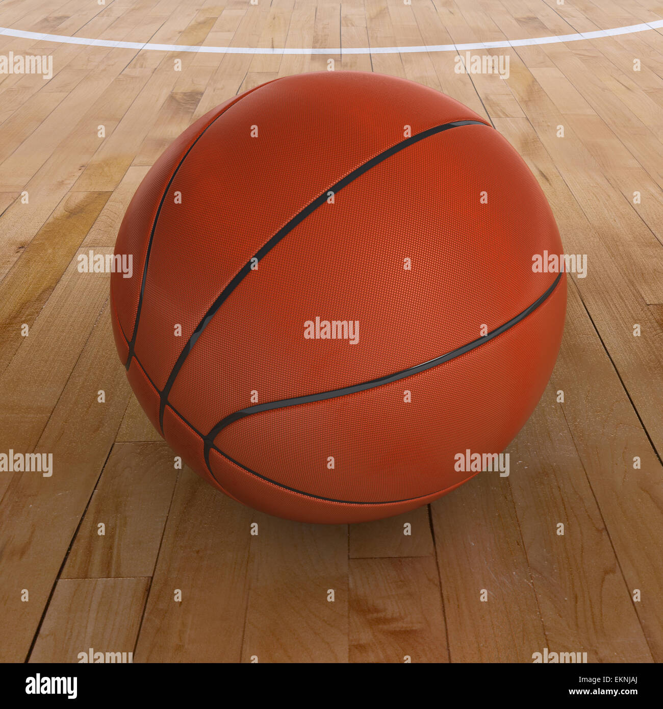 Basketball on Court with Clipping Path Stock Photo - Alamy