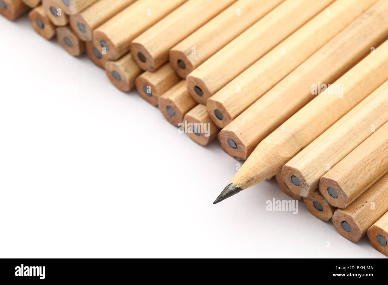 Heap of pencil with one sharpen Stock Photo - Alamy