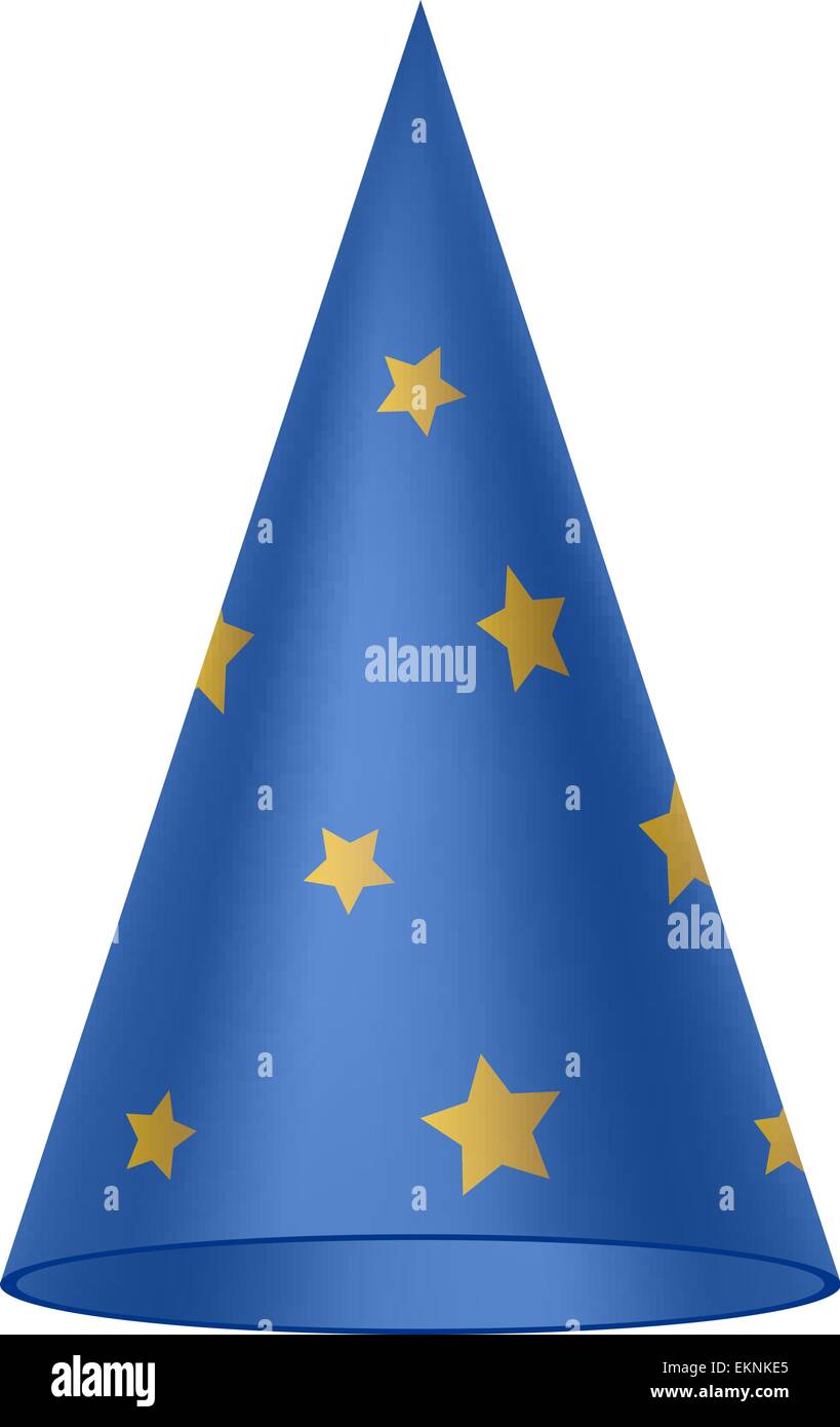 Blue sorcerer hat with golden stars Stock Vector Image & Art - Alamy
