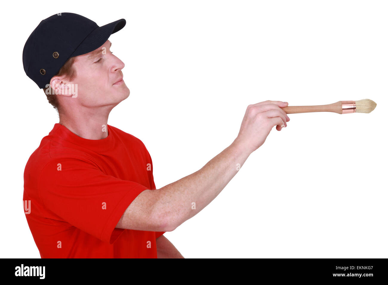 Painter with brush Stock Photo - Alamy