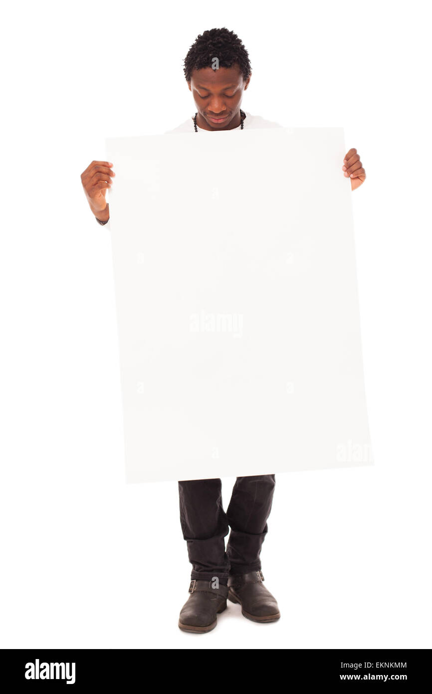 Happy black guy showing Cut Out Stock Images & Pictures - Alamy