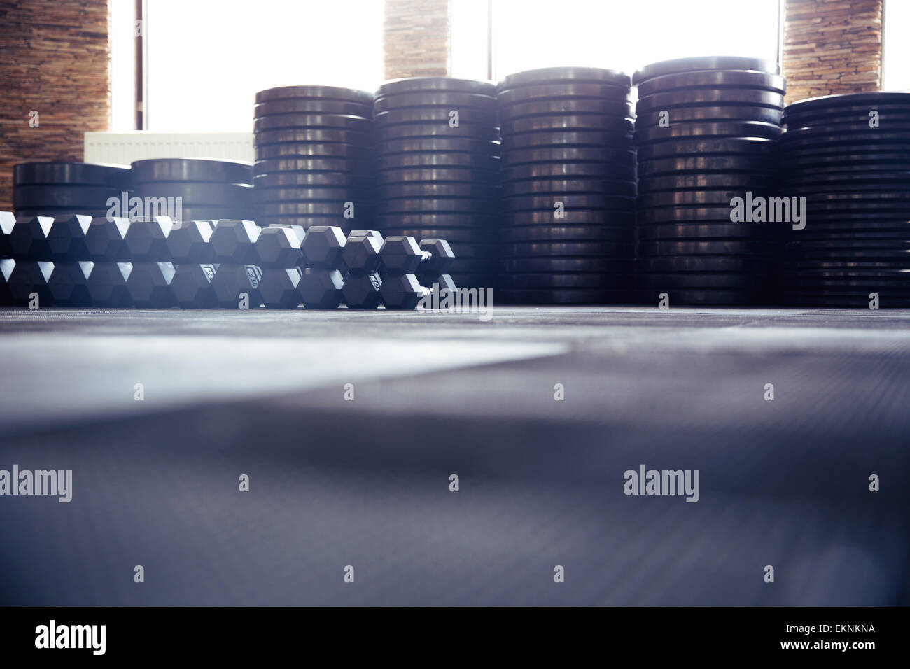 Closeup image of a fitness gym Stock Photo - Alamy