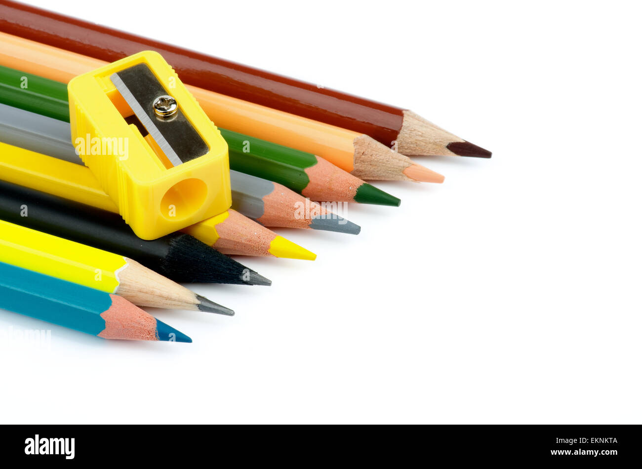Row colored pencils sharp hi-res stock photography and images - Alamy