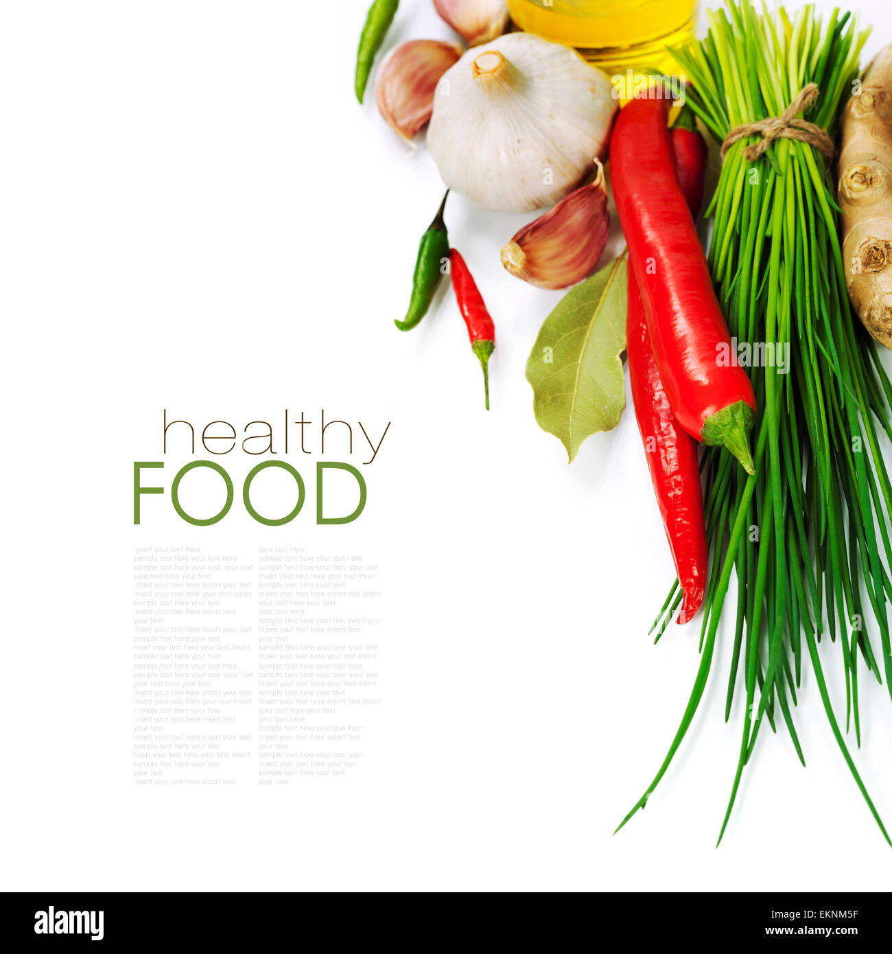 A bunch of fresh chives and vegetables Stock Photo - Alamy