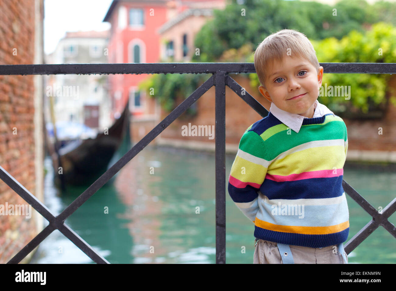 Venetian view and boy Stock Photo - Alamy