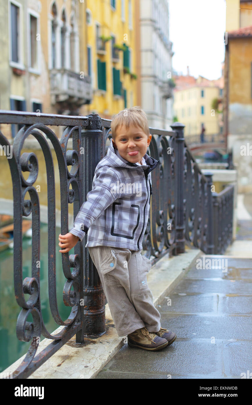 Venetian view and boy Stock Photo - Alamy