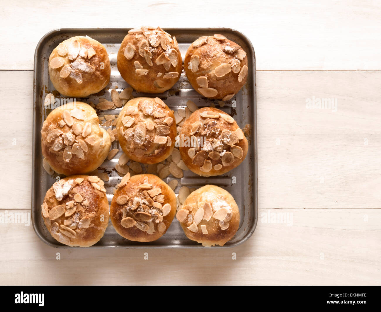 golden almond buns Stock Photo - Alamy