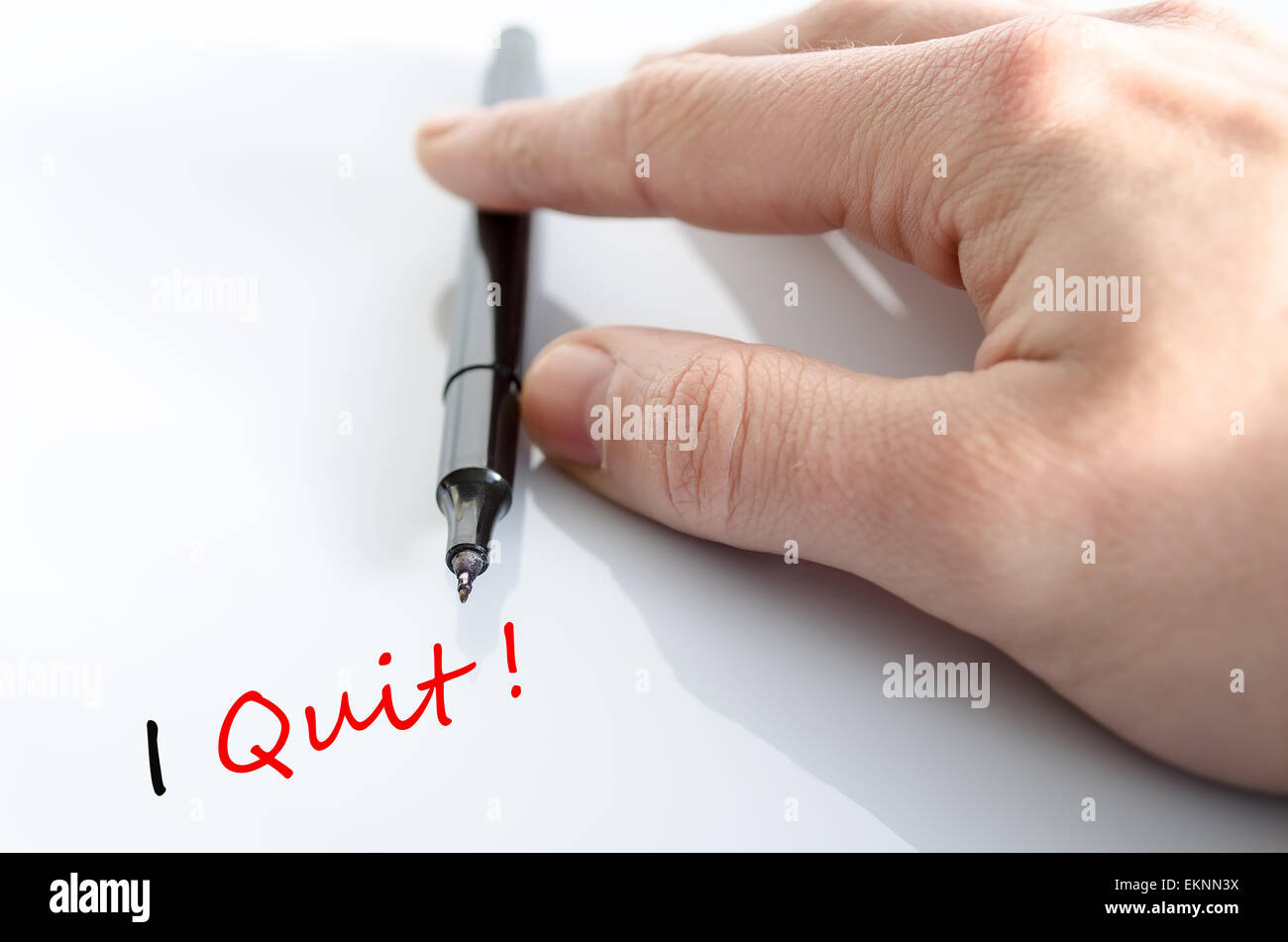 I Quit Concept Isolated Over White Background Stock Photo - Alamy