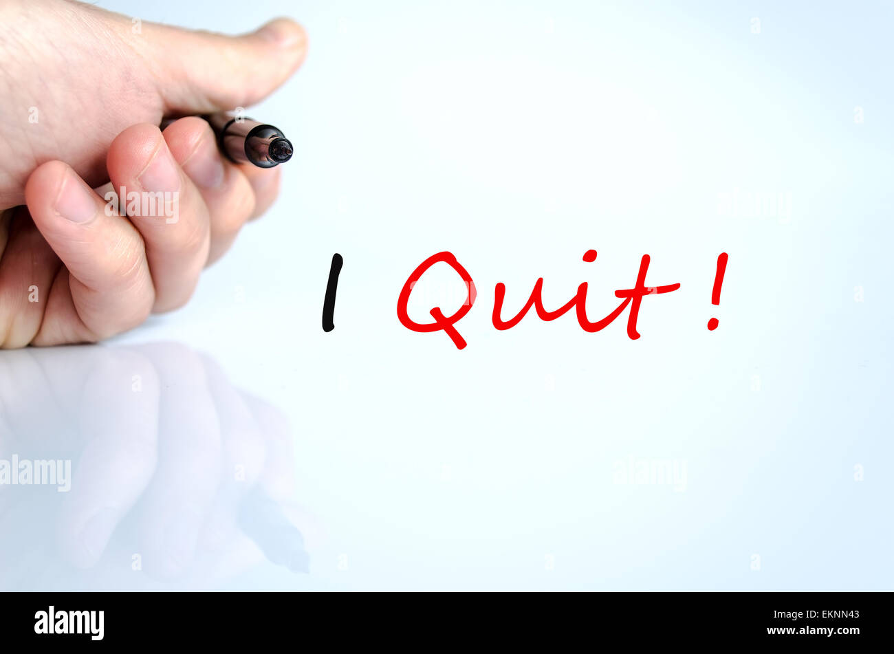 I Quit Concept Isolated Over White Background Stock Photo - Alamy