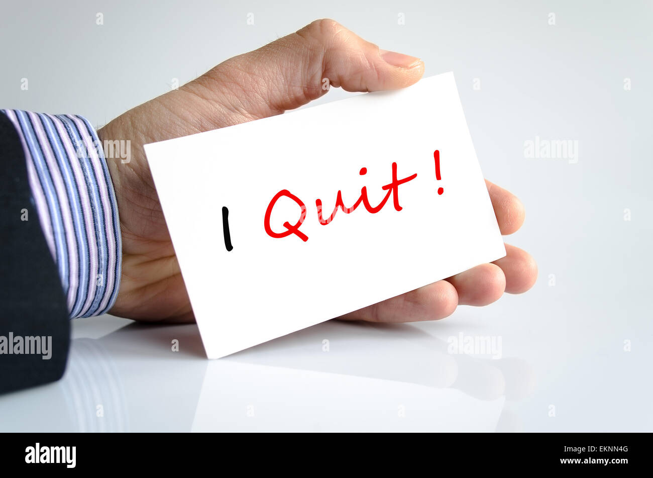 I Quit Concept Isolated Over White Background Stock Photo - Alamy