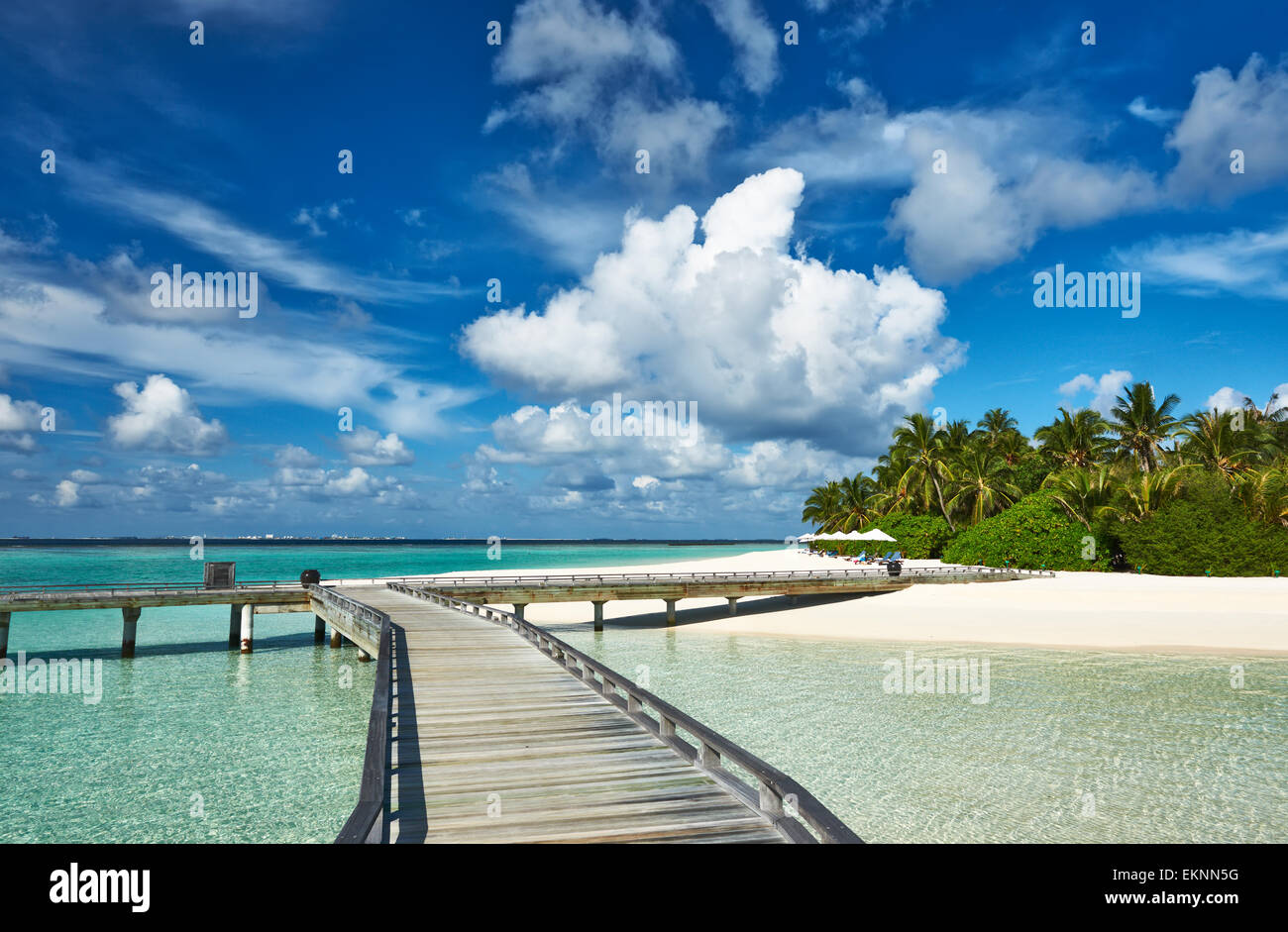 Beautiful beach with jetty Stock Photo - Alamy