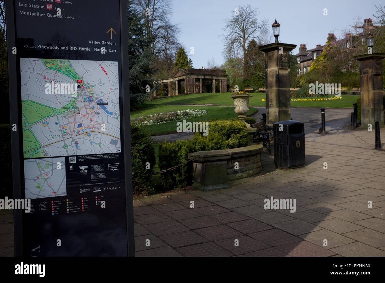 a street map of harrogate at the entrance to valley gardens, harrogate ...