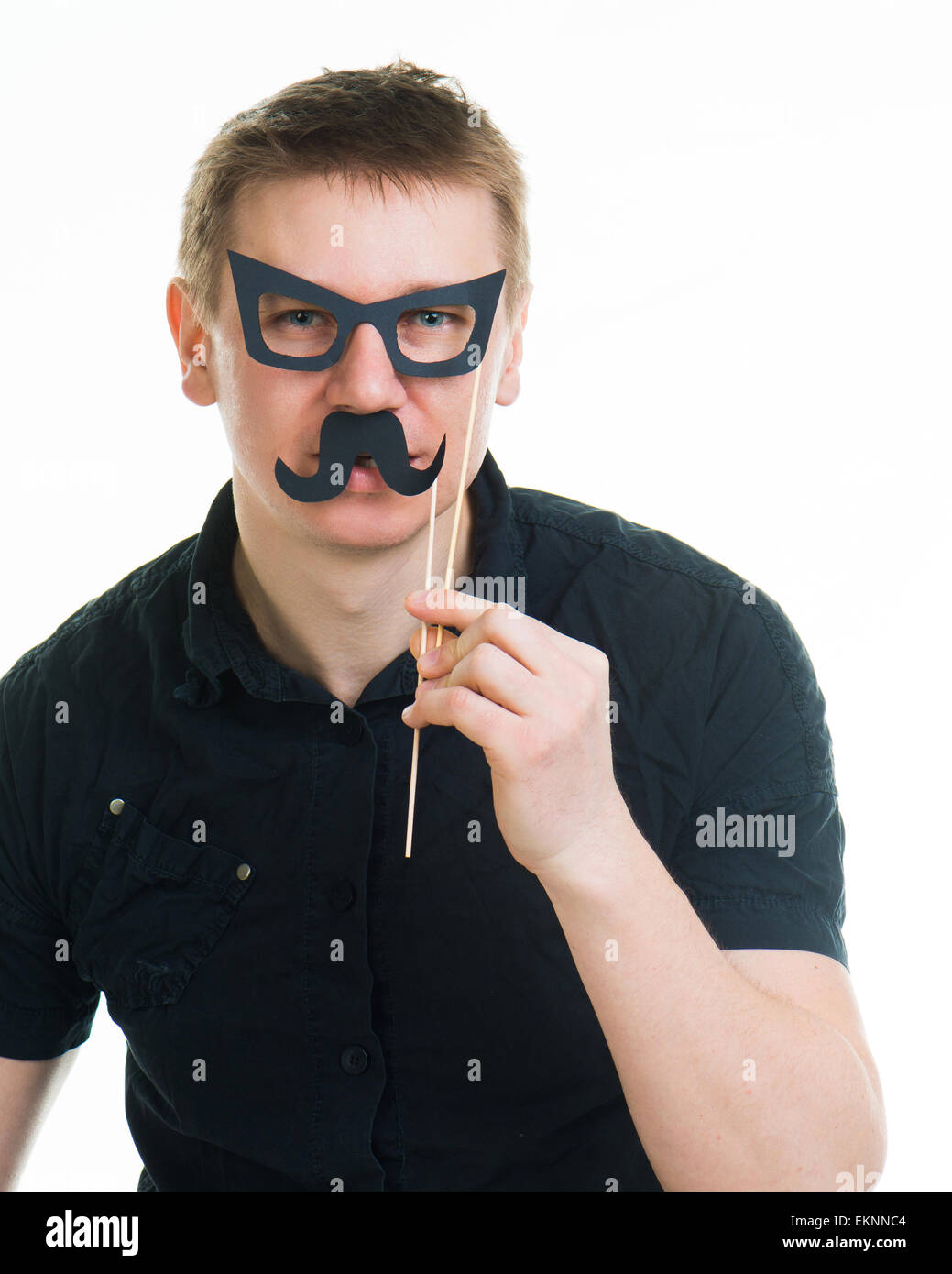 Funny man fake mustache hi-res stock photography and images - Alamy