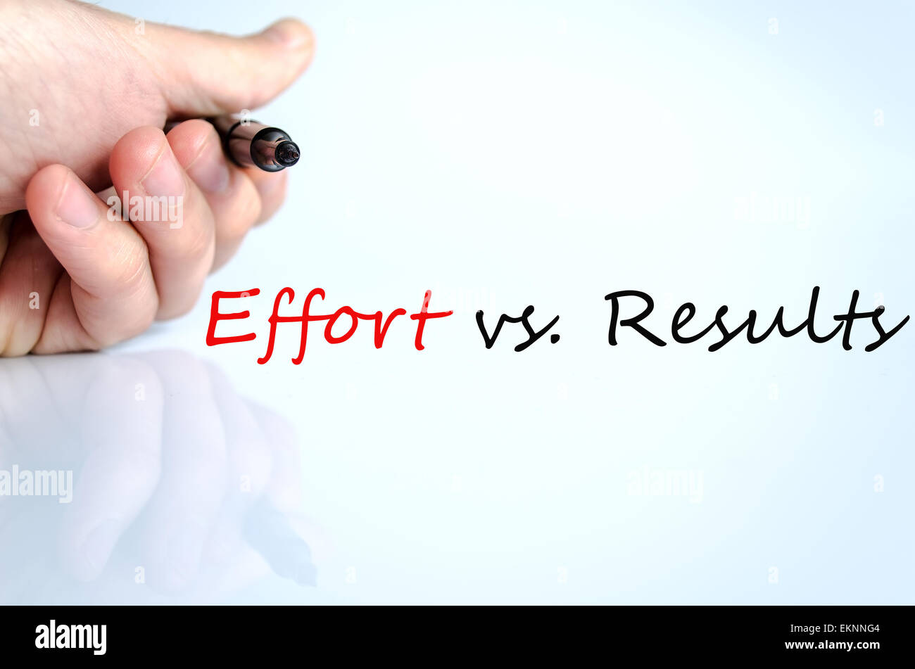 Effort vs. Results Concept Isolated Over White Background Stock Photo ...