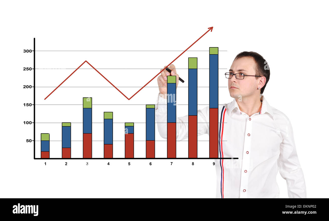 man drawing chart Stock Photo - Alamy