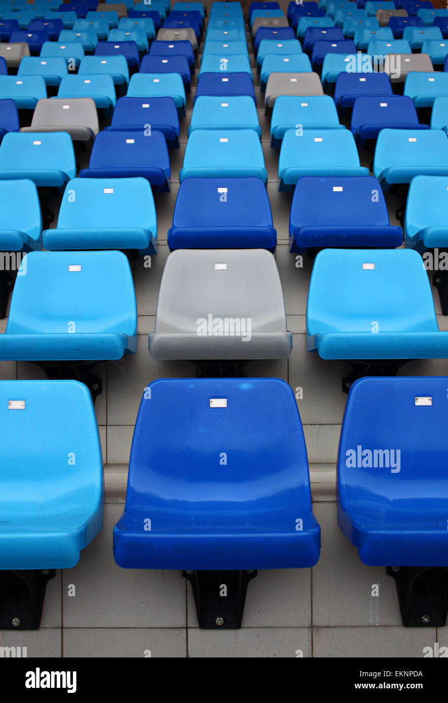 Sport arena seat in blue color Stock Photo - Alamy
