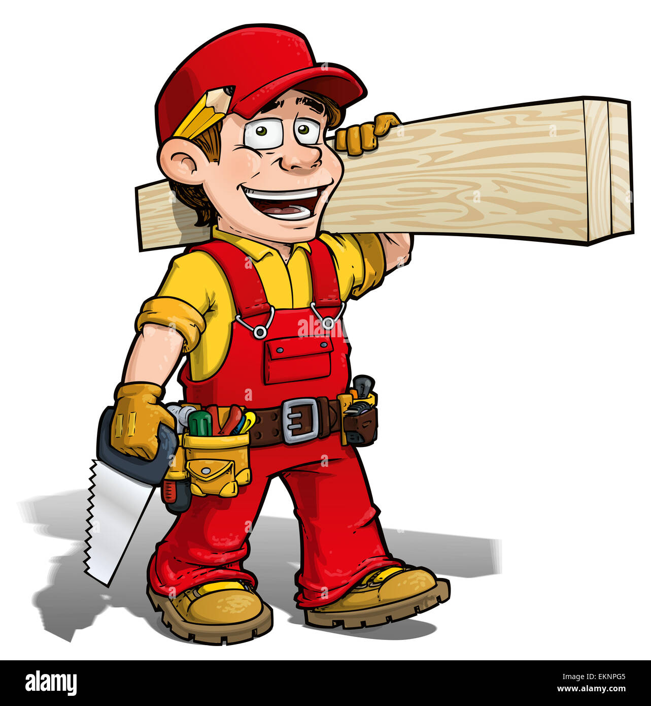 Carpenter Man Cartoon Cut Out Stock Images & Pictures - Alamy