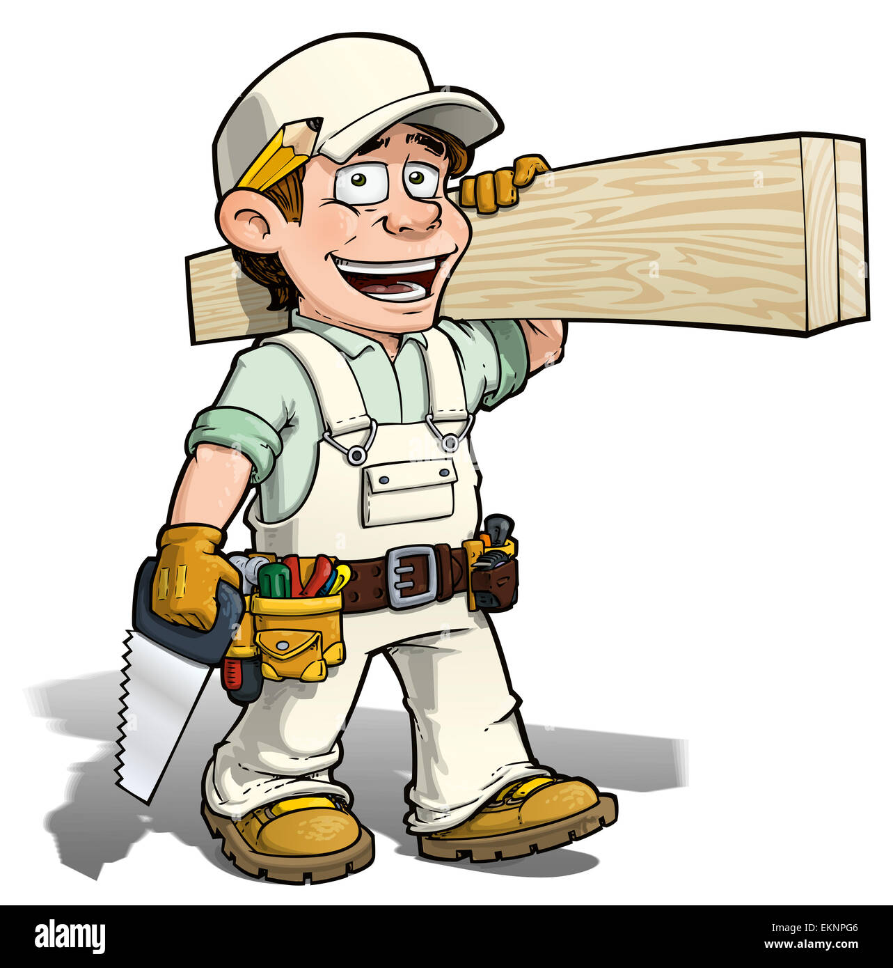 Carpenter man cartoon Cut Out Stock Images & Pictures - Alamy