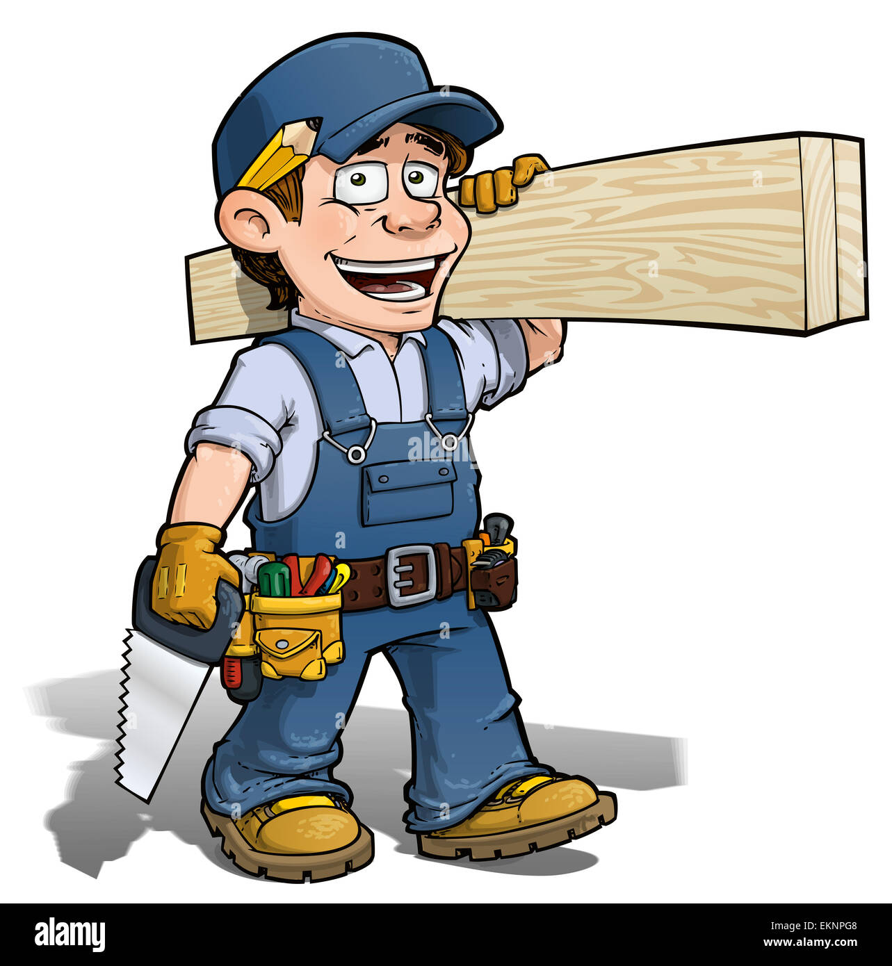 Carpenter man cartoon Cut Out Stock Images & Pictures - Alamy