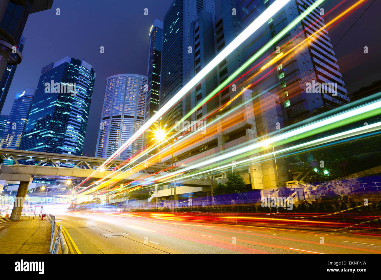 Busy traffic road at night Stock Photo - Alamy