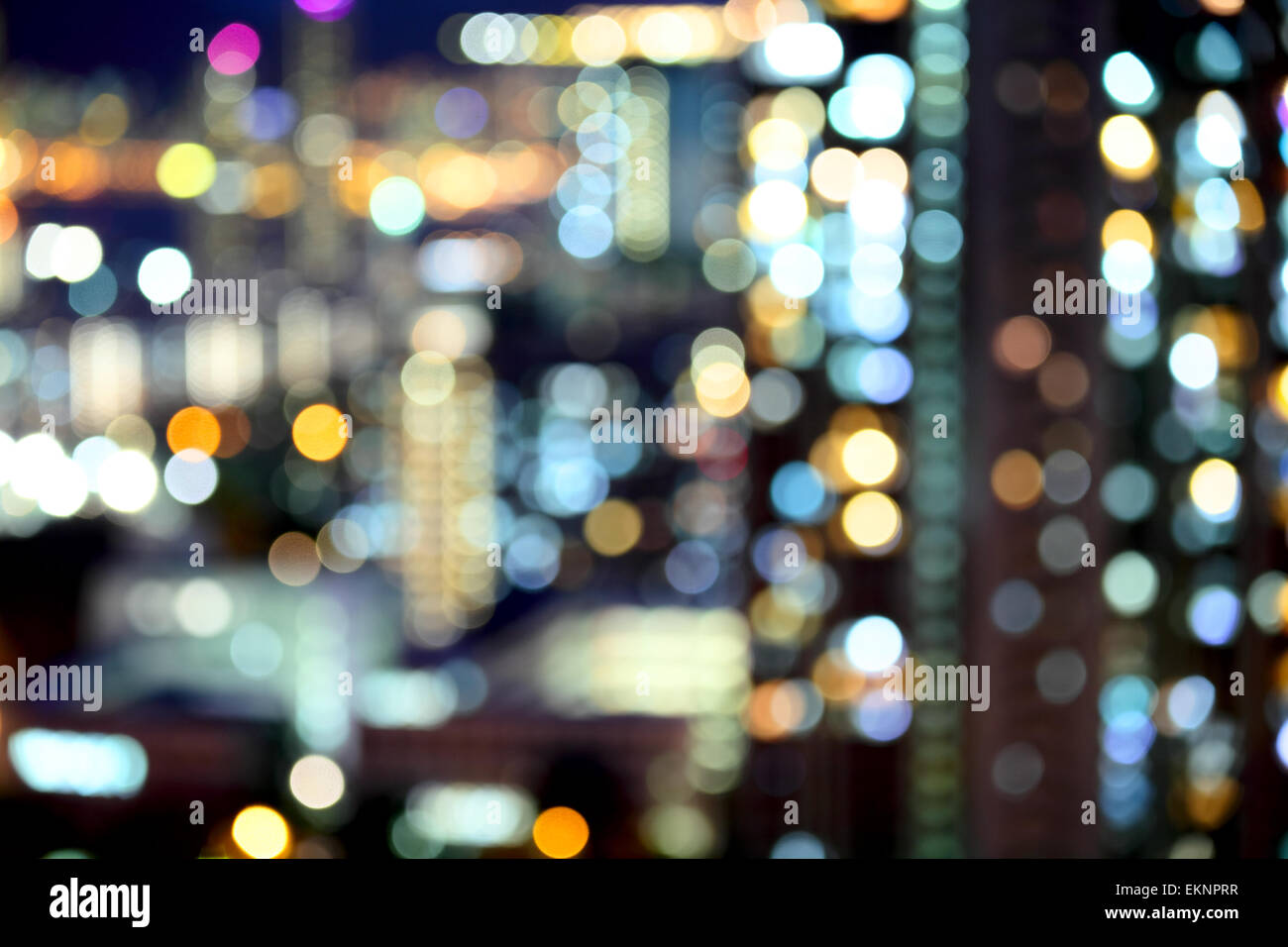 Blurred unfocused city view at night Stock Photo - Alamy