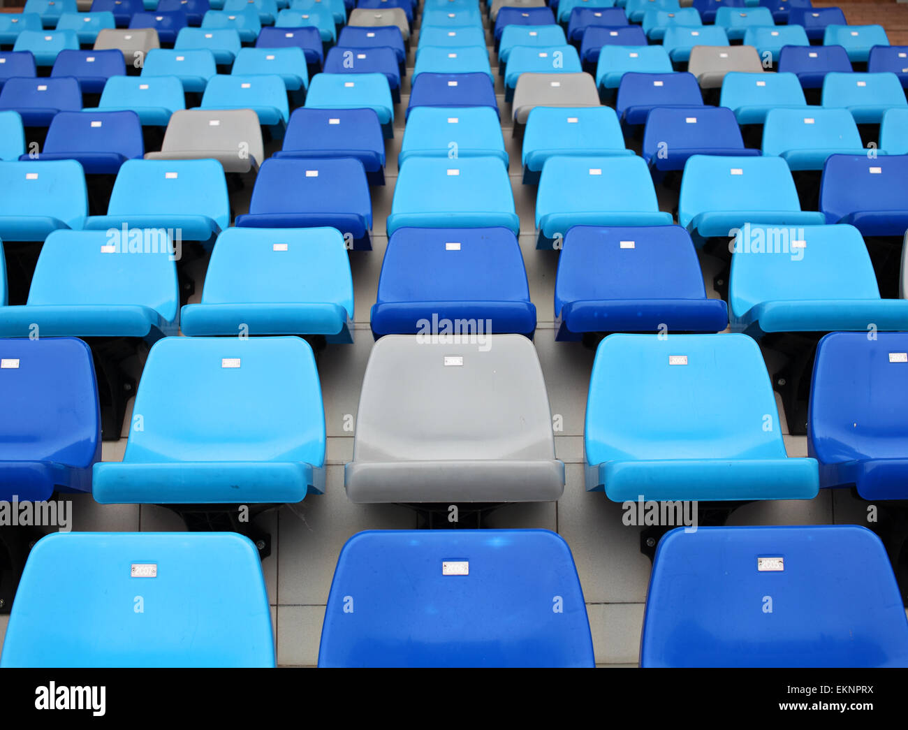 Stadium seat in blue color Stock Photo - Alamy