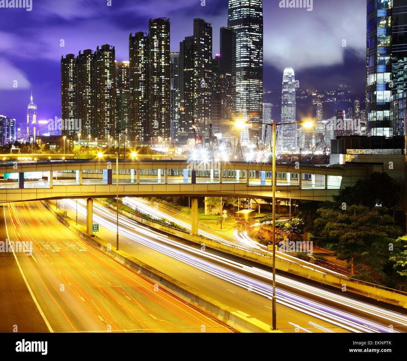 Residential building with highway Stock Photo - Alamy