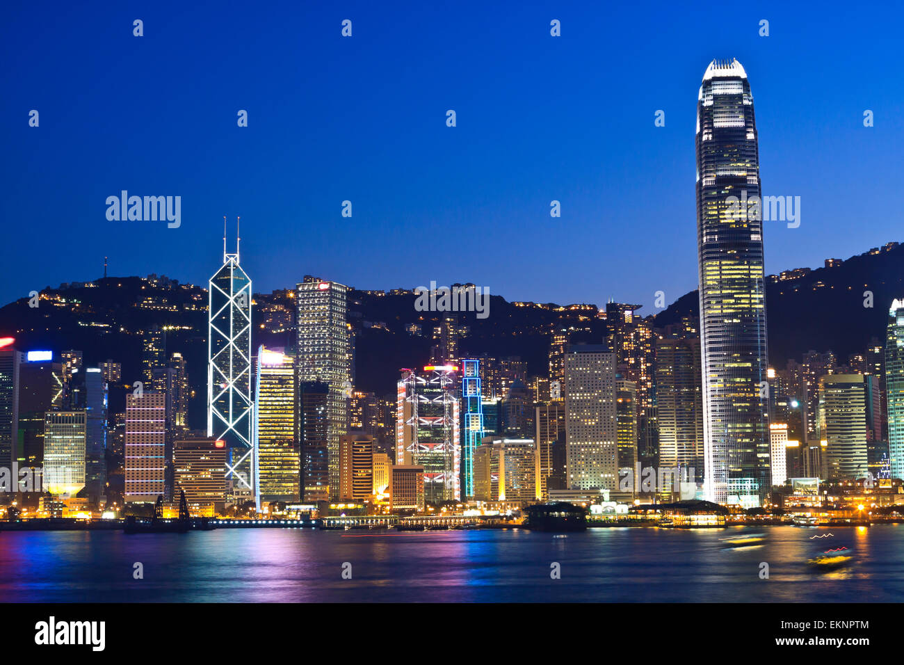 Hong Kong skyline at night Stock Photo - Alamy