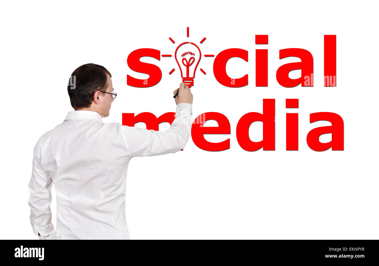 man drawing social media Stock Photo - Alamy