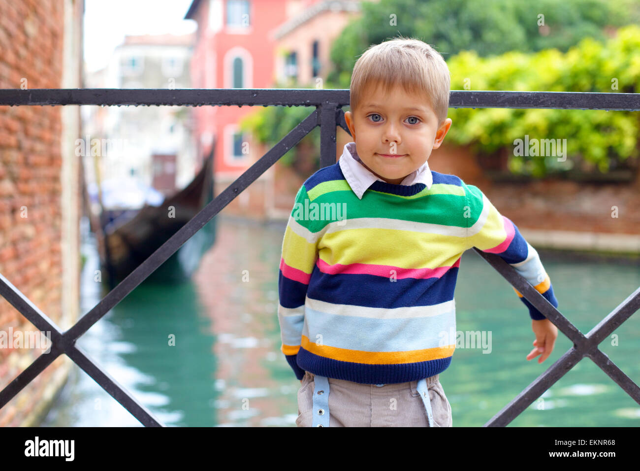 Venetian view and boy Stock Photo - Alamy