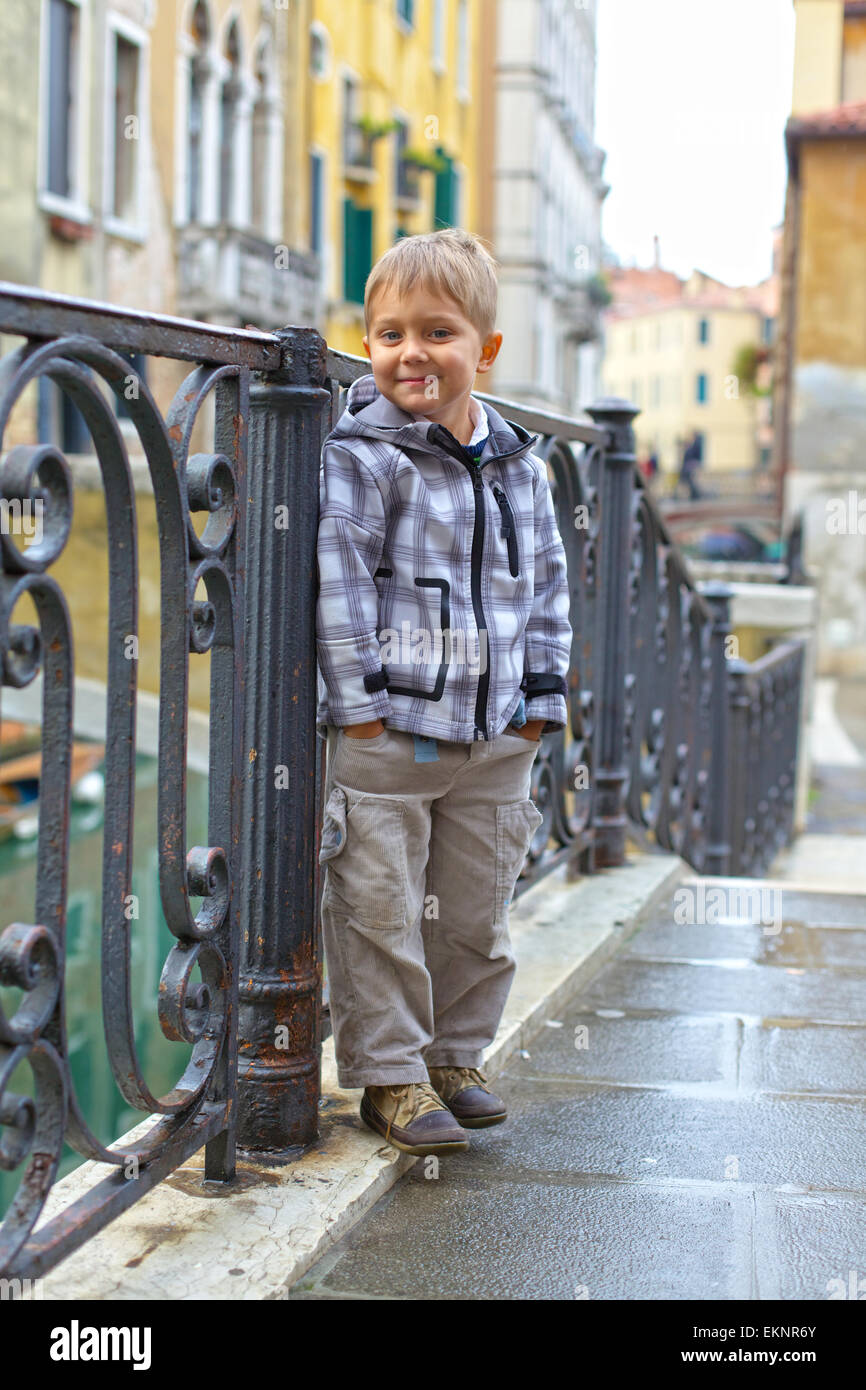 Venetian view and boy Stock Photo - Alamy