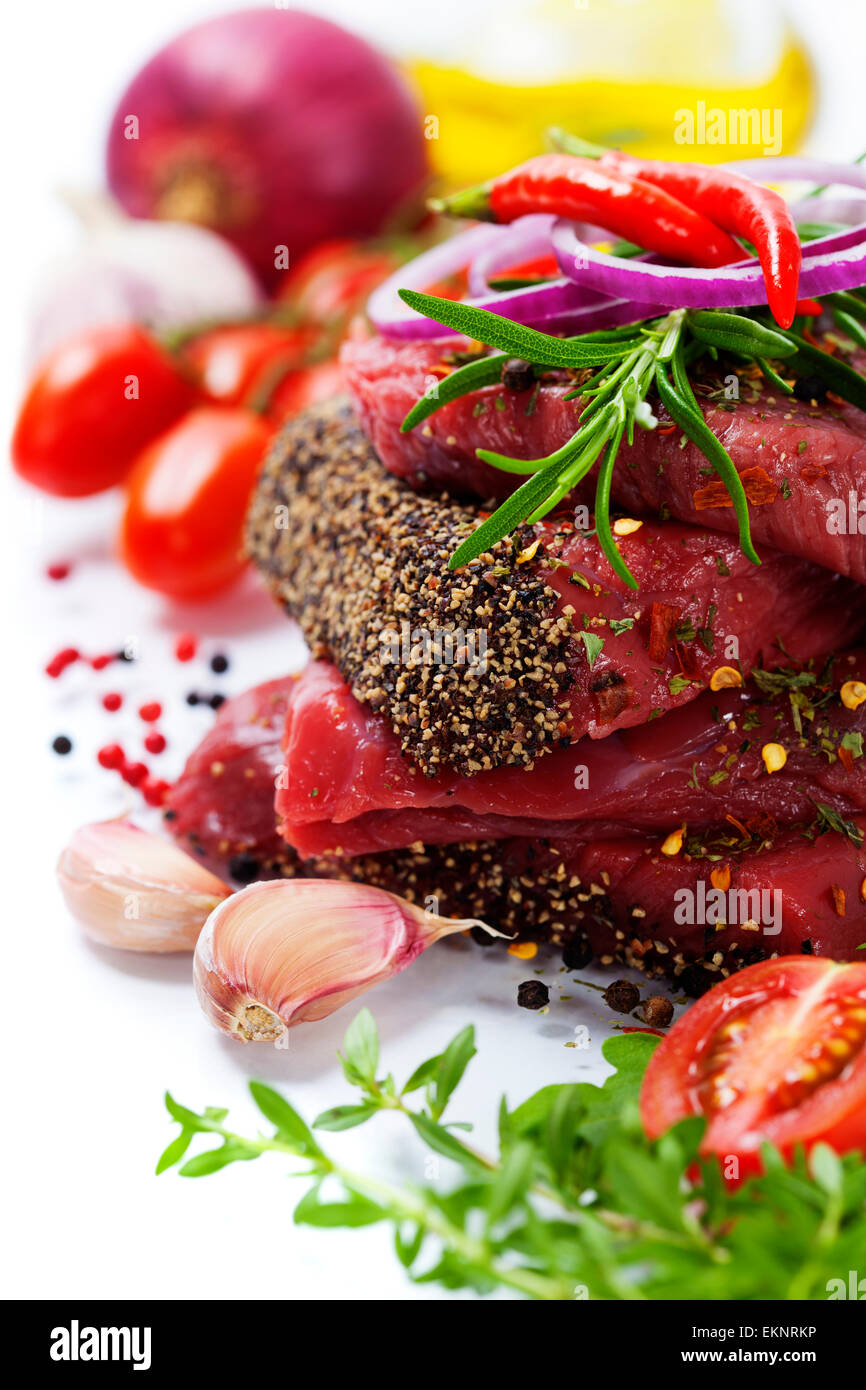Raw beef steak Stock Photo - Alamy