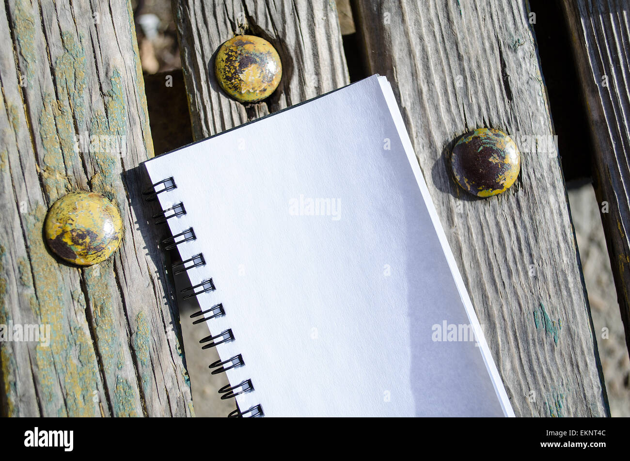 Blank Note Book on Wooden Background Retro Rustic Style with Place for ...