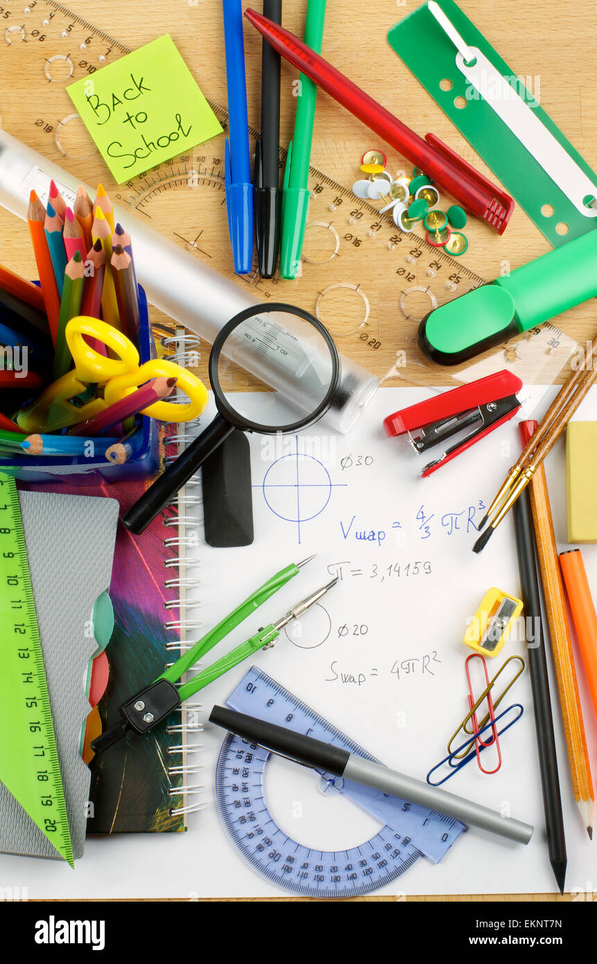 Pencil rule school supplies hi-res stock photography and images - Alamy