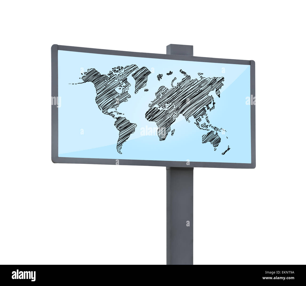 billboard with world map Stock Photo - Alamy