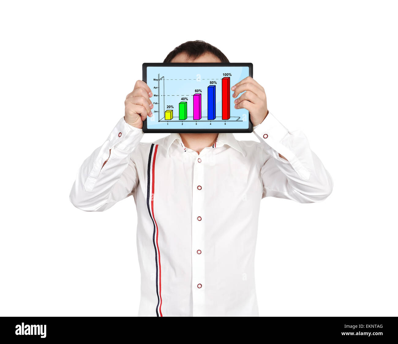 Caucasian businessman holding tablet Cut Out Stock Images & Pictures - Alamy