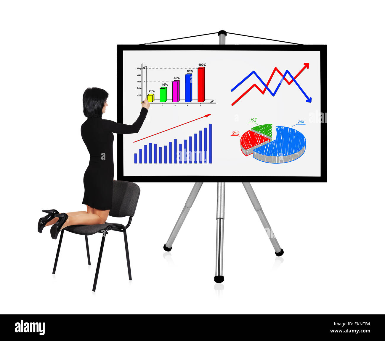 woman standing graph Stock Photo - Alamy