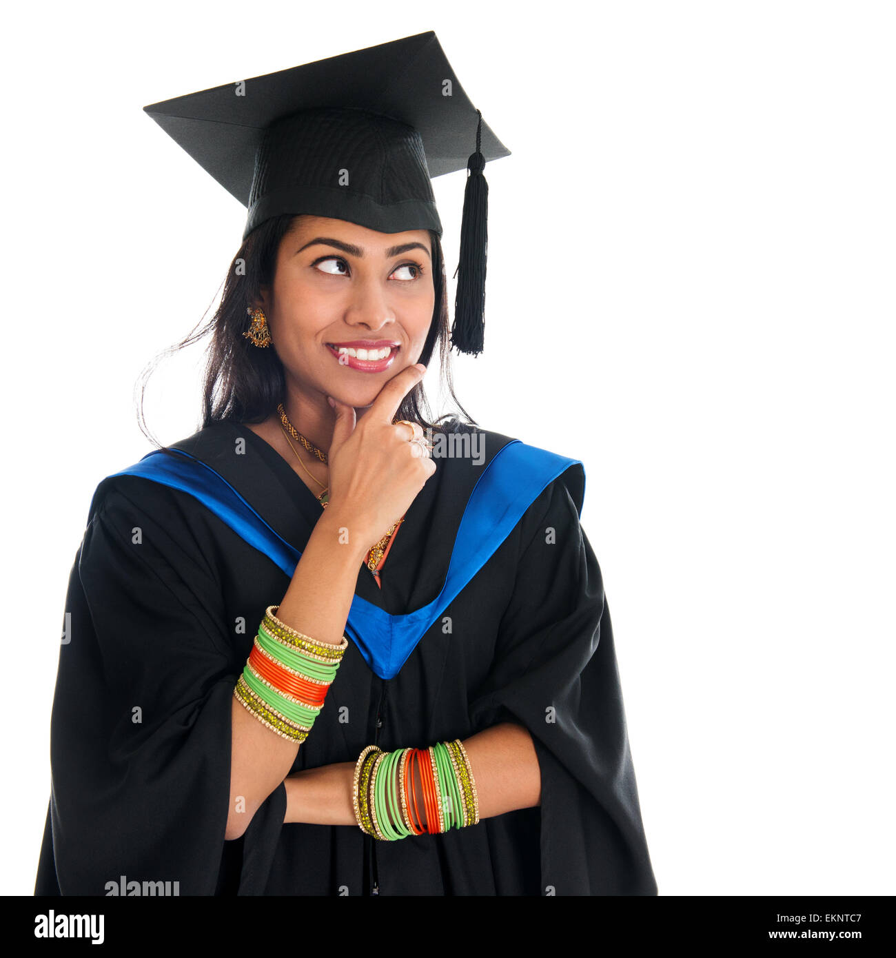 Indian graduate student thinking Stock Photo - Alamy