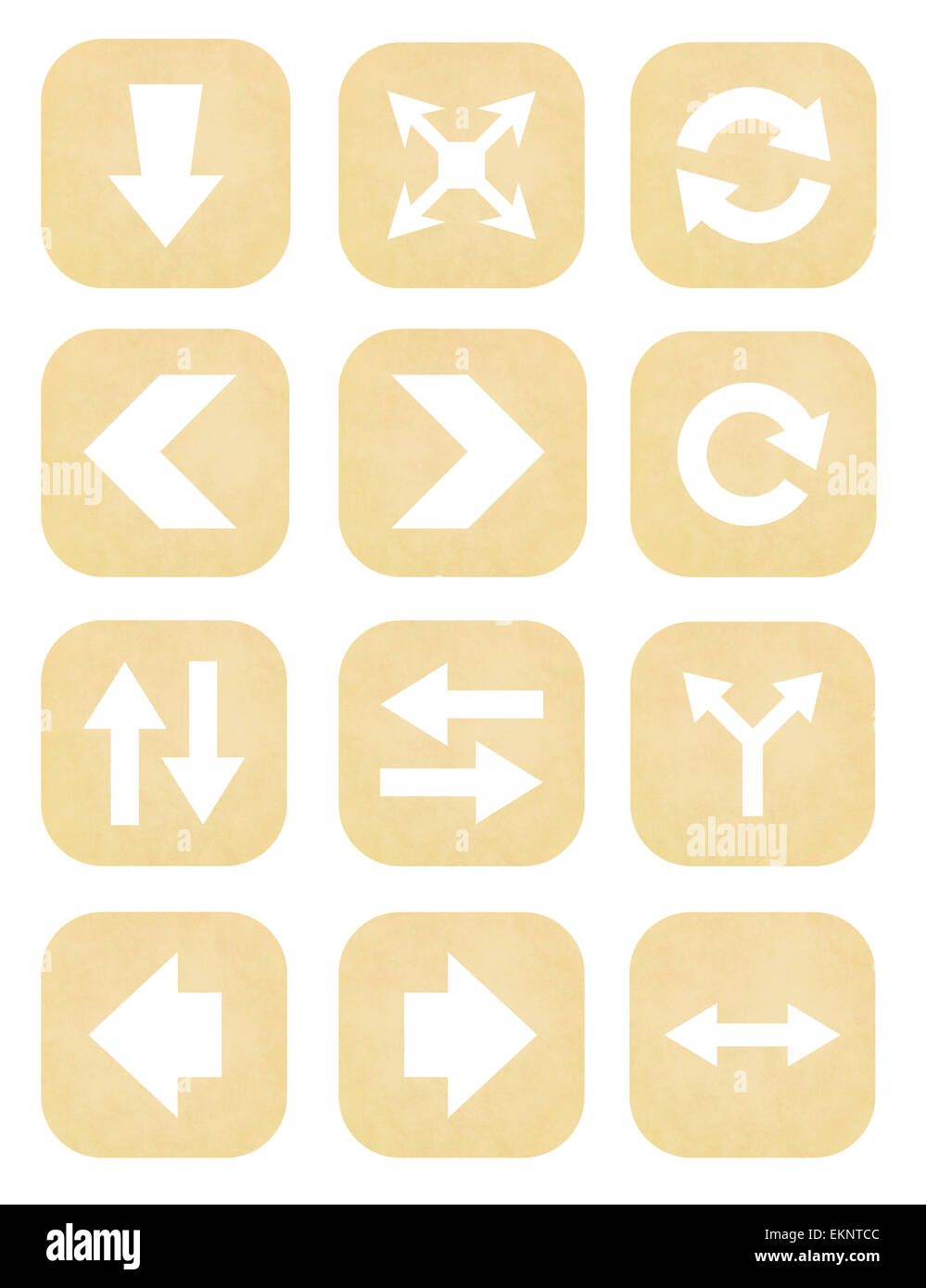 Arrow sign icon set from old paper Stock Photo - Alamy