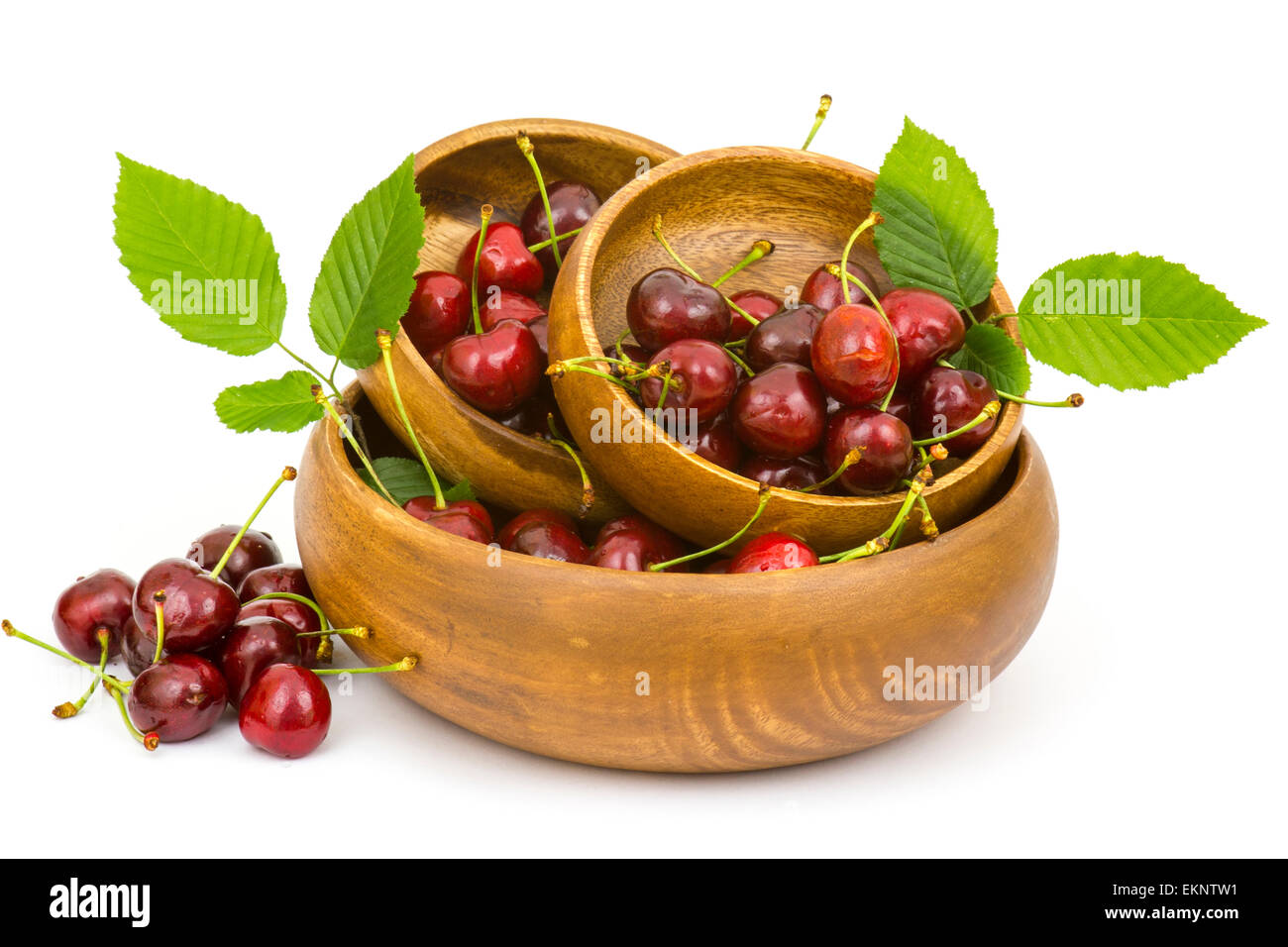 Macro fresh cherries Cut Out Stock Images & Pictures - Alamy