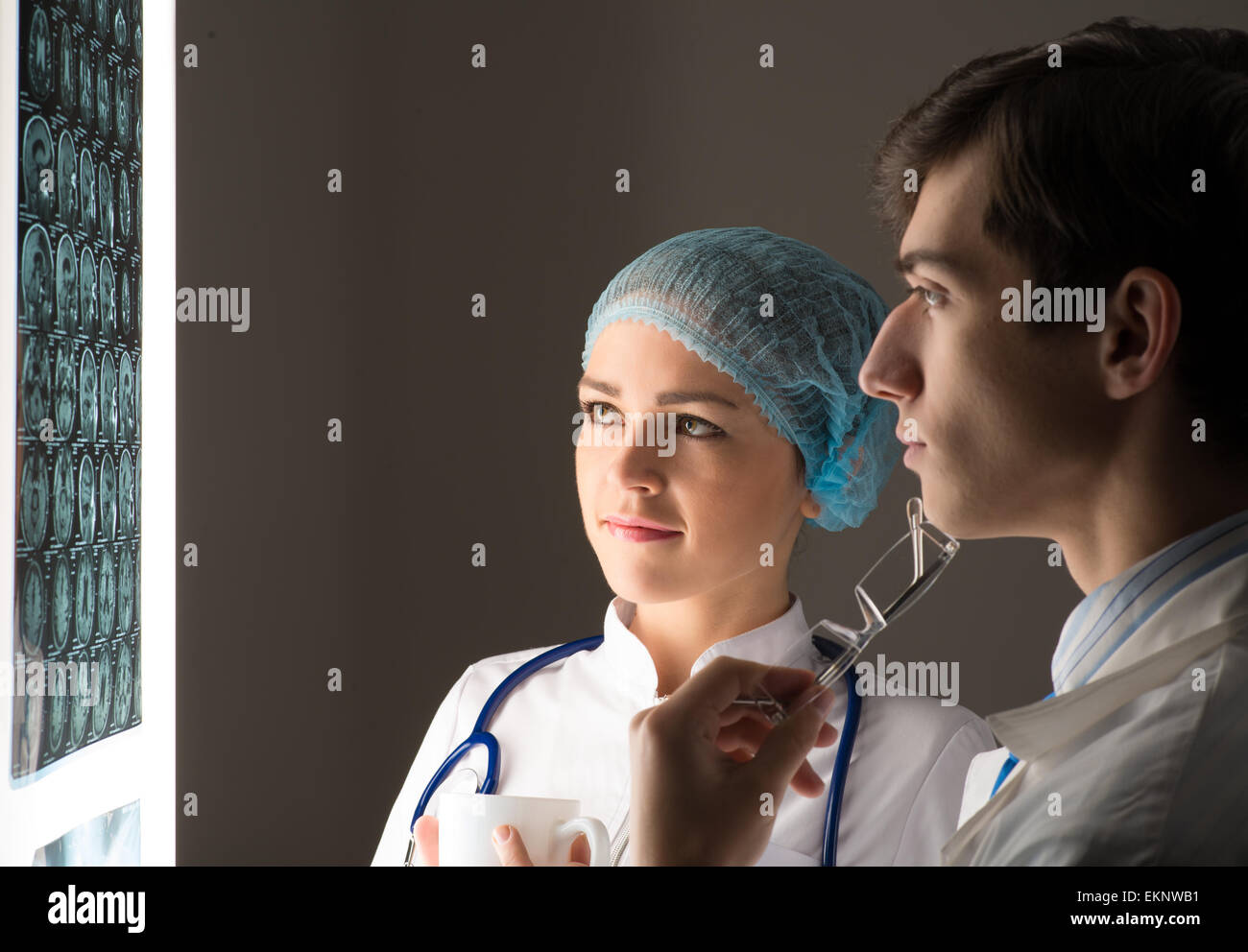 medical colleagues confer near the x-ray image Stock Photo - Alamy