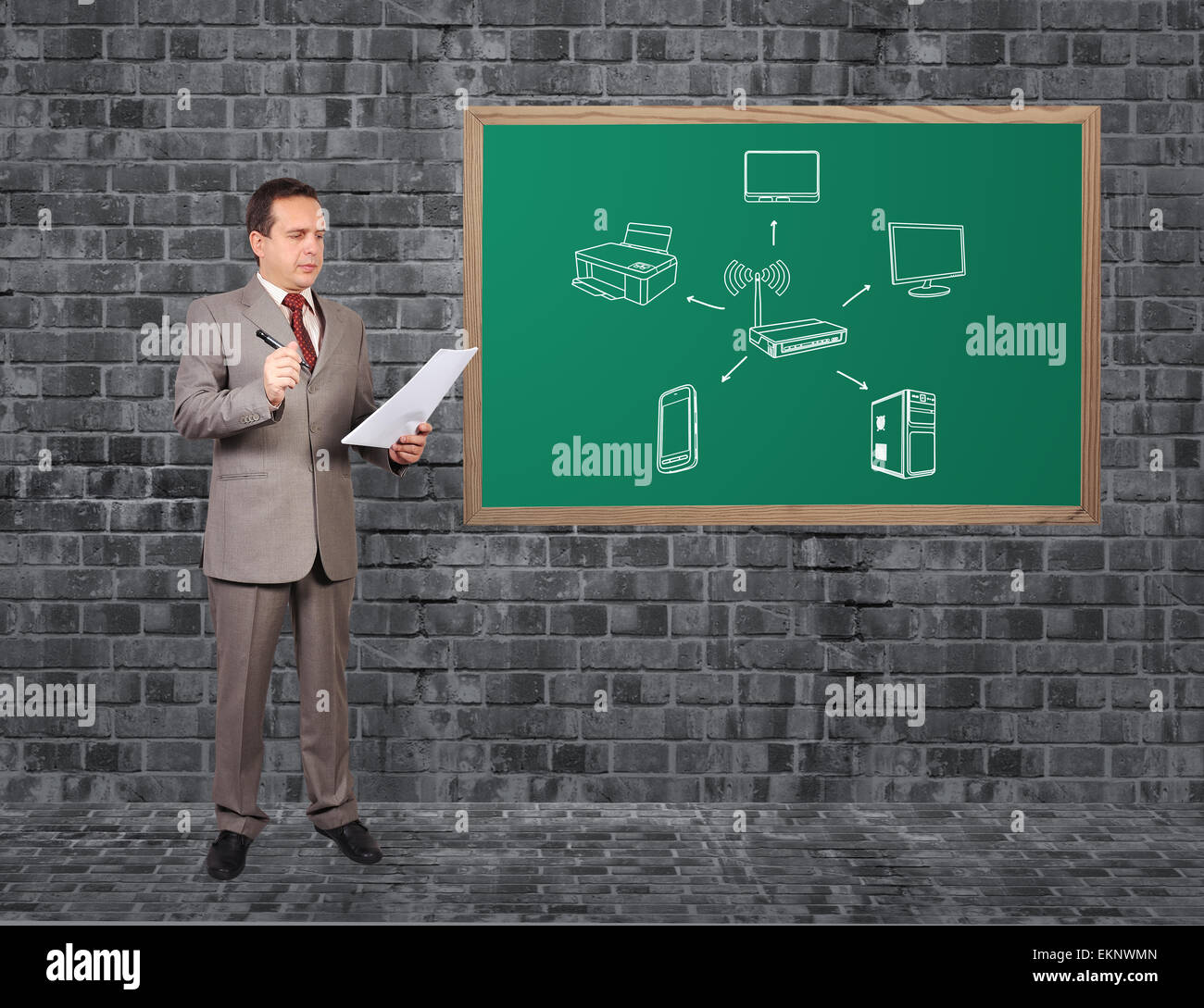 computer network on desk Stock Photo - Alamy