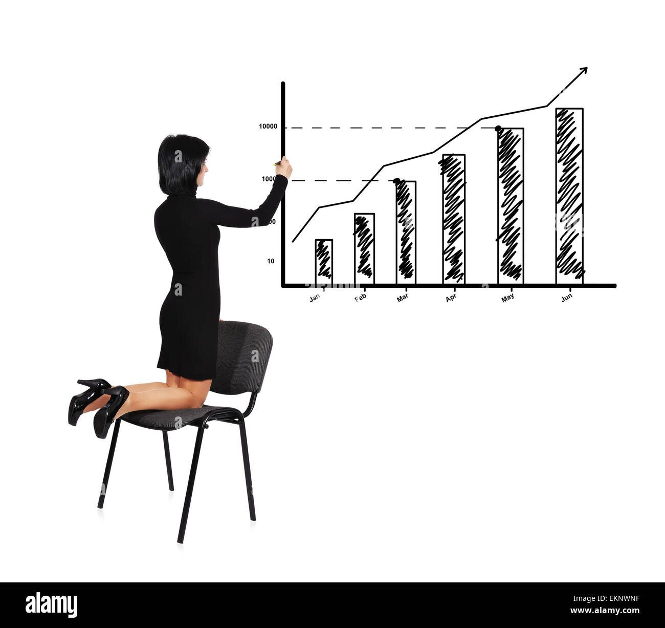 woman drawing graph Stock Photo - Alamy