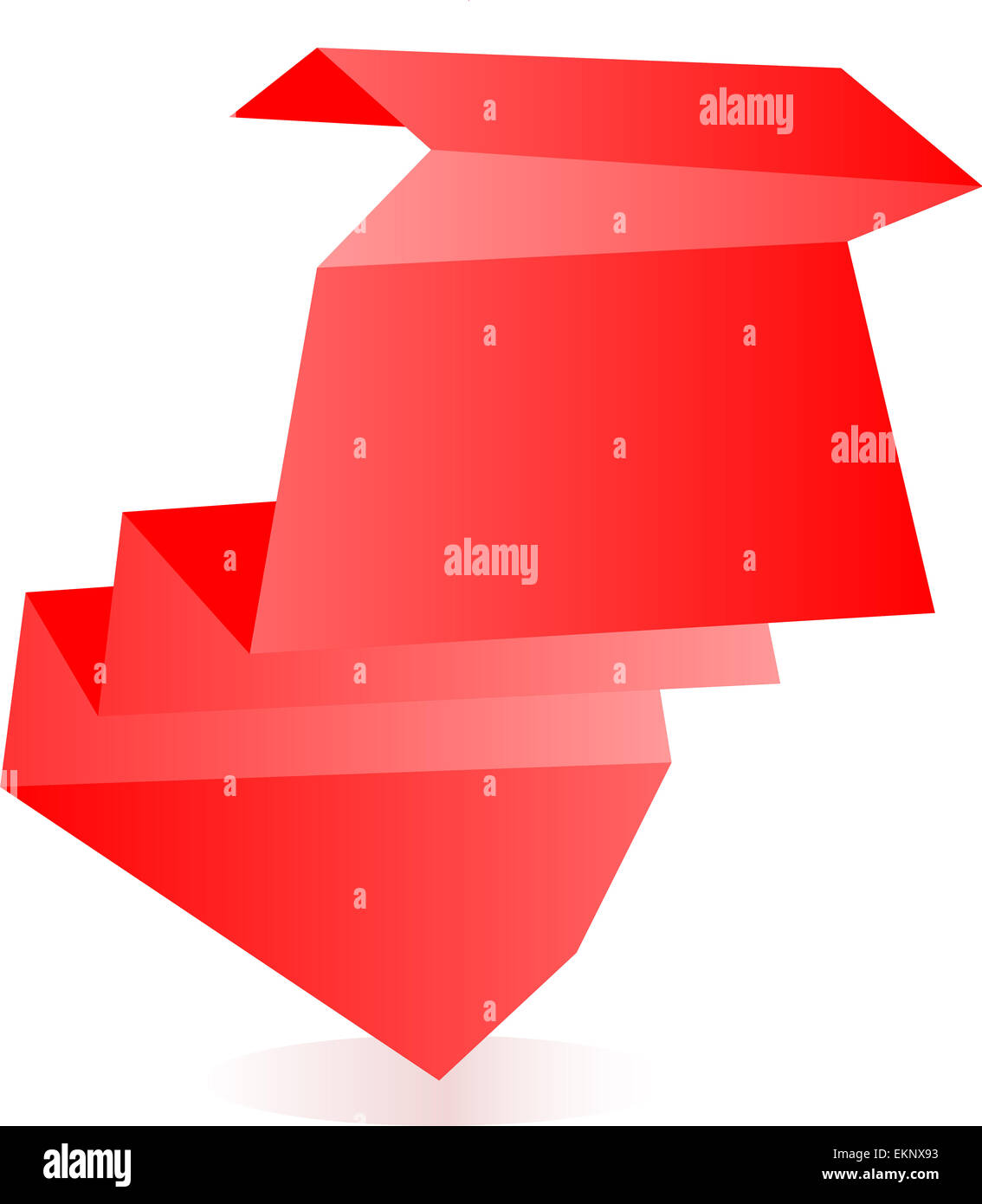 red origami paper banners and stickers Stock Photo - Alamy