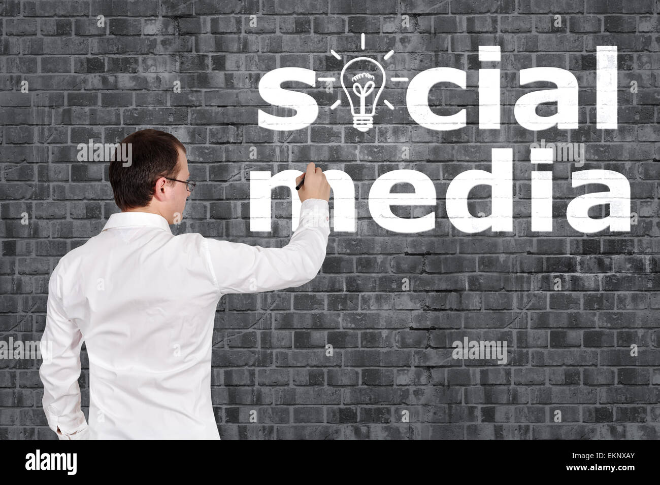 man drawing social media Stock Photo - Alamy