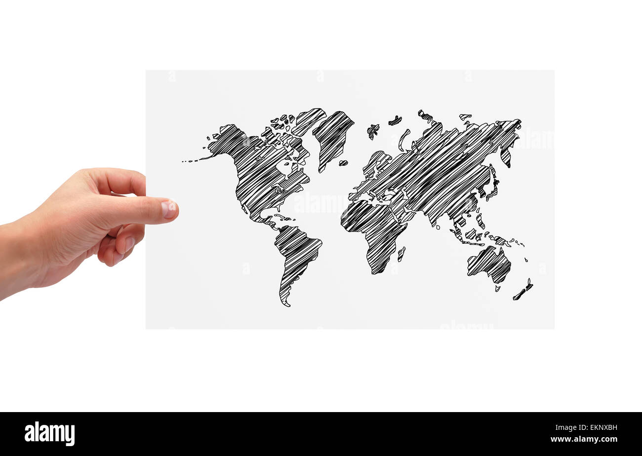 World map poster hi-res stock photography and images - Alamy