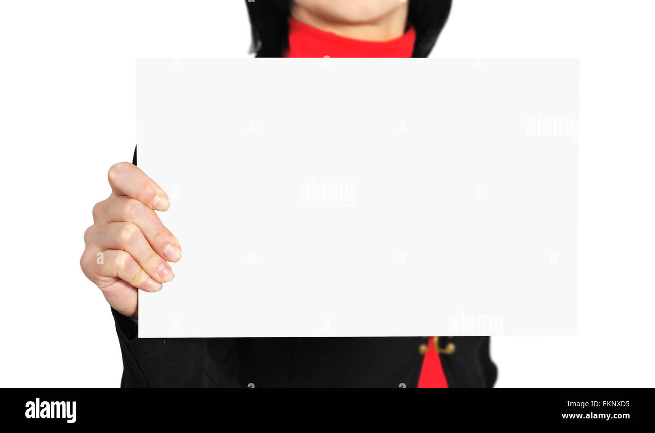 Holding blank placard hi-res stock photography and images - Alamy